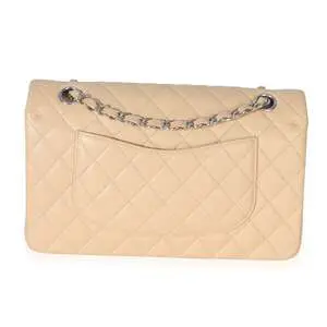 Chanel Quilted Lambskin Double Flap Bag - Beige