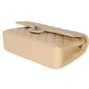Chanel Quilted Lambskin Double Flap Bag - Beige