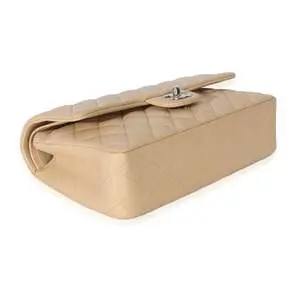 Chanel Quilted Lambskin Double Flap Bag - Beige