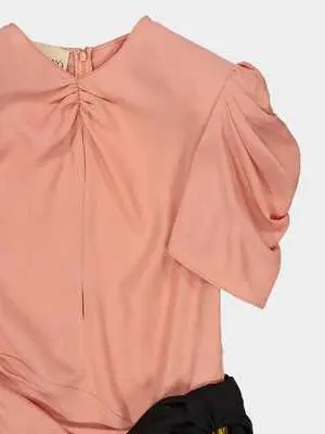 Valentino Garavani Draped Midi Dress With Contrast Panel