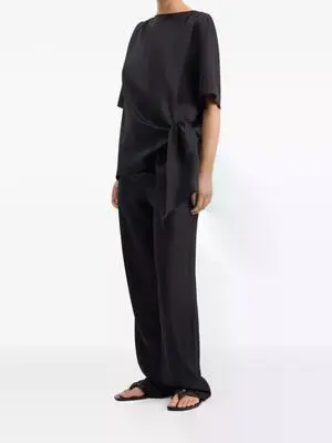 Loulou De Saison Mano Asymmetric Knot Top - Black