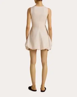 Marina Moscone Cotton Faille Cutout Bubble Mini Dress