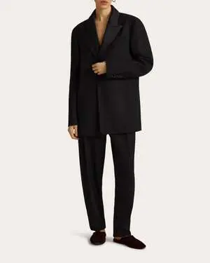 Marina Moscone Wool Belted Boyfriend Blazer