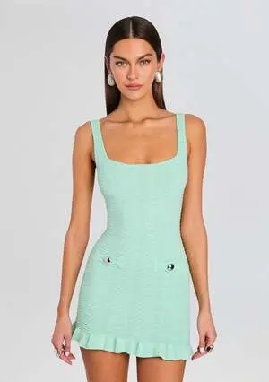 Retrofete Loulou Rib Knit Dress - Metallic Mint