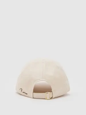 REISS Lucas Linen Baseball Cap - Stone