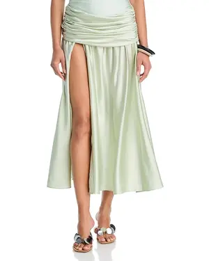 Simkhai Gianna Draped Midi Skirt - Mint