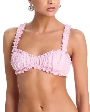 Simkhai Evander Ruched Bikini Top - Daisy Multi