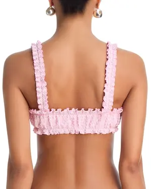 Simkhai Evander Ruched Bikini Top - Daisy Multi