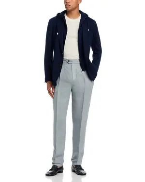 Eleventy Garment-dyed Linen Relaxed Fit Pleated Trousers