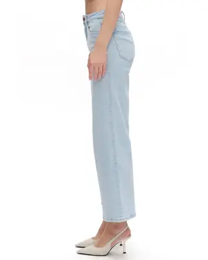 BAYEAS Mid-rise Wide-leg Jeans In Light Wash