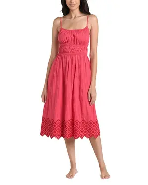 La Blanca Crinkle Collective Midi Dress Cover Up - Guava