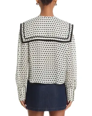 FRAME The Silk Polka Dot Fleet Blouse