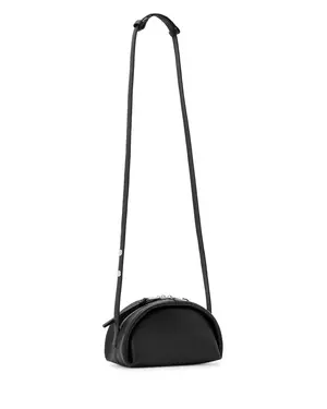 ALLSAINTS Rosalie Leather Crossbody Bag - Black/silver