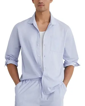 REISS Regular Fit Pinstripe Shirt - Soft Blue