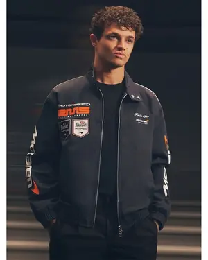 REISS X Mclaren Relaxed Fit Racing Season Logo Jacket