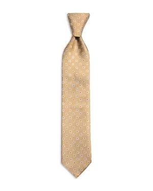 Canali Silk Flower Box Neck Tie - Tan