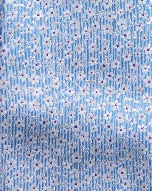 Canali Classic Floral Neck Tie - Light Blue