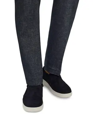 Boggi Milano Suede Leather Slip-on Sneakers - Navy Blue