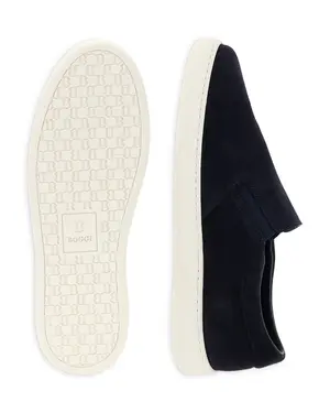Boggi Milano Suede Leather Slip-on Sneakers - Navy Blue