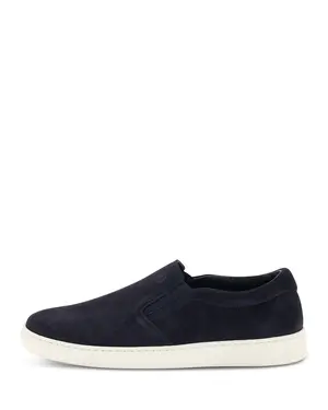 Boggi Milano Suede Leather Slip-on Sneakers - Navy Blue