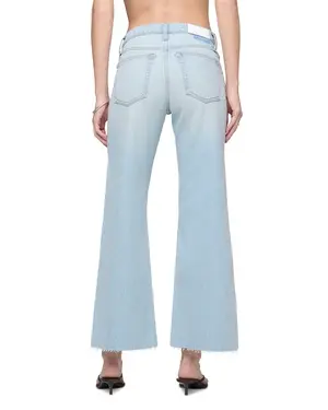 RE/DONE Cropped Mid-rise Wide-leg Jeans - Silver Springs