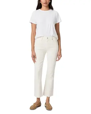 Paige Mason Crop Mid Rise Bootcut Jeans - Cream Cloud