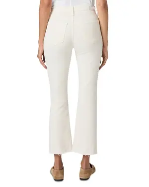 Paige Mason Crop Mid Rise Bootcut Jeans - Cream Cloud