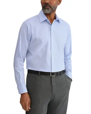 Bloomingdale'S Regular Fit Stretch Dress Shirt Exclusive - Blue