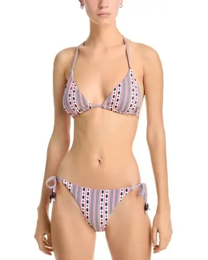 Aqua String Bikini Bottom - Cream Multi