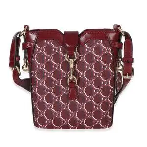 Gucci Gg Shadow Monogram Canvas Jackie Bucket Bag - Red
