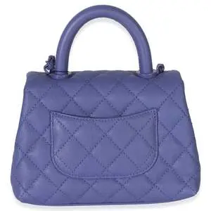 Chanel Coco Top Handle Flap Bag - Purple