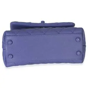 Chanel Coco Top Handle Flap Bag - Purple