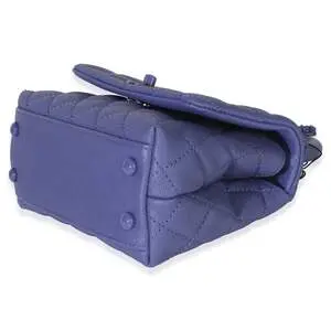 Chanel Coco Top Handle Flap Bag - Purple