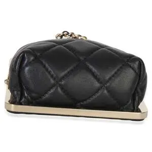 Chanel Quilted Lambskin Cc Frame Clutch With Chain
