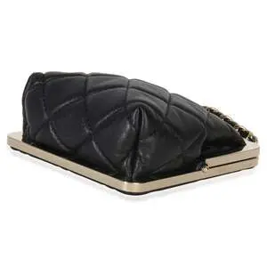 Chanel Quilted Lambskin Cc Frame Clutch With Chain
