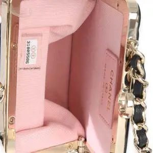 Chanel Quilted Lambskin Cc Frame Clutch With Chain