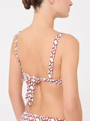 Max Mara Printed Jersey Bikini Top - Rust