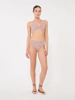 Max Mara Printed Jersey Bikini Top - Rust