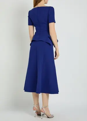 Roland Mouret Peplum-hem Crepe Midi Dress