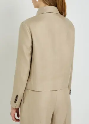 Brunello Cucinelli Linen Boxy Jacket - Beige