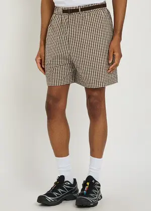 Moncler Gingham Cotton-blend Shorts - Grey