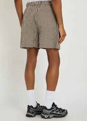 Moncler Gingham Cotton-blend Shorts - Grey