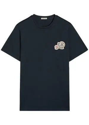 Moncler Logo-appliquéd Cotton T-shirt - Navy