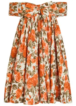 Chloé Floral-print Mini Dress - Orange