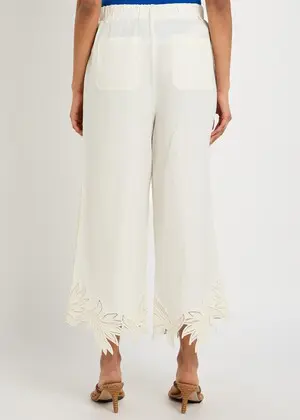 Simkhai Kallin Cropped Linen-blend Trousers