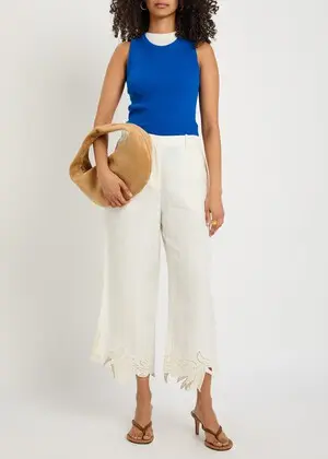 Simkhai Kallin Cropped Linen-blend Trousers