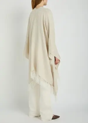 Brunello Cucinelli Metallic-knit Linen-blend Poncho