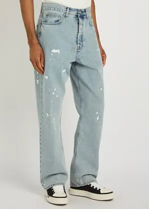 ASKYURSELF Paint Splatter Straight-leg Jeans