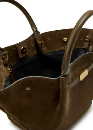 DEMELLIER The Midi New York Suede Tote Bag - Brown