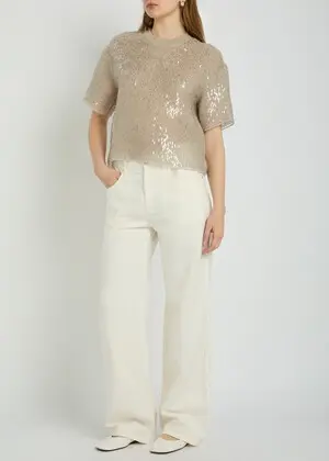 Brunello Cucinelli Embellished Silk Blouse